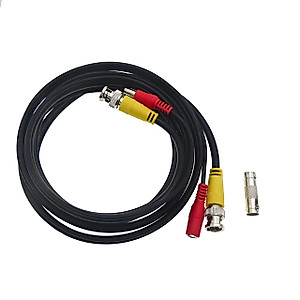 hosecurity New Pre-Made All-in-One Siamese RG59 BNC Video and Power CCTV Security Camera Cable for HD AHD DVR SDI Camera Connection (RG 59 HD Cable, 1X6.6ft) (Black)