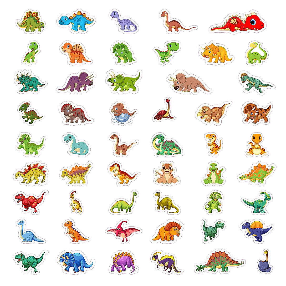 100 Pcs Cute Dinosaur Stickers for Kids, Waterproof Vinyl Dino Stickers for Water Bottles, Dinosaur Birthday Party Favors, Childrens Laptop Decals