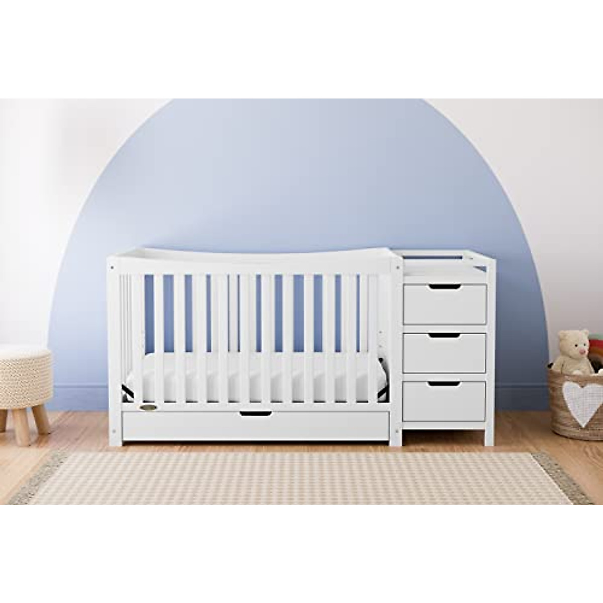 Graco Remi 4-in-1 Convertible Crib & Changer with Drawer - White