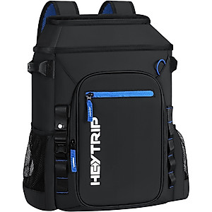 Heytrip Cooler Backpack 36 Cans Insulated Cooler Bag, Keep Freeze for 20 Hours, Waterproof & Leak-Proof Cooler with Multi-Compartments(Black)