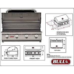 AMS Fireplace | Bull GRILLS outdoor 30" The Outlaw grill Natural Gas with Single Side Burner, Stainless Steel Sink, Grill Cover, Refrigerator, Door & Drawer Combo with 5 in 1 BBQ Tool Set-FREE Bio-Ethanol Table-top Fire pit