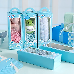 JOHOUSE 12PCS Blue Party Favor Boxes, Doll Gift Boxes with Window Candy Treat Boxes for Boys Birthday Party Decoration