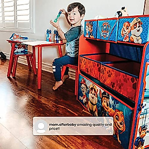 PZCXBFH Children PAW Patrol 4-Piece Playroom Set Includes Table with 2 Chairs and Deluxe Toy Box, Blue red