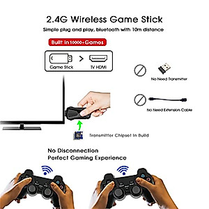 Lcnylfjs Retro Game Console, Wireless Handheld Game Console, 10000+ Classic Game Console, 2.4G Wireless Controllers,9 Emulator Consoles ,HDMI Output TV Video,Ideal Gift for Kids and Adults（32G）