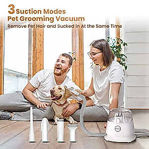 INSE Pet Grooming Vacuum, Dog Grooming Vacuum & Dog Grooming Kit Suction 99% Pet Hair, Large Dust Cup Pet Hair Vacuum with Clipper for Dogs, 5 Pet Grooming Tools for Shedding Pet Hair