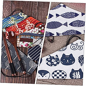 Homoyoyo 8pcs Cutlery Storage Bag Spoon Pouch Spoon Carrying Case Japanese Tableware Bags Outdoor Tableware Pouch House Fan Flatware Bag Travel Storage Bags Portable Linen