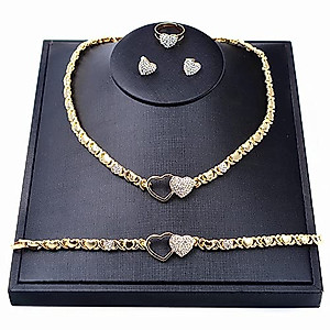 Giffor Jewelry Set 14K Gold Filled Necklaces Sets For Women Earrings With Bracelets Gifts