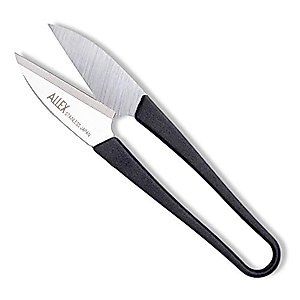 ALLEX Japanese Mini Sewing Embroidery Scissors 4 Inch, Spring Thread Cutting Snips Black, Made in JAPAN, Medium