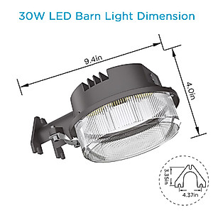 LED Barn Light 50W Dusk to Dawn Outdoor Yard Lighting with Photocell 5000K Daylight Waterproof ETL&DLC Listed