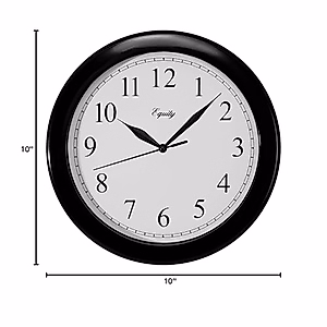 Equity by La Crosse 25203 10 Inch Clock, Black, Pack of 1