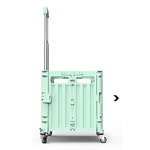 Foldable Utility Cart Collapsible Crate Rolling Carts with Wheels Rolling Tote Basket Cart with Lid Wear-Resistant 360°Rotate Wheel Noiseless for Shopping Storage Office Use (All Pink(Four-Wheeled))