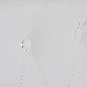 Canditree Luxury 2-Seater Sofa Artificial Leather White, Chesterfield Sofa for Living Room