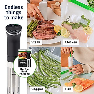 SOUSVIDE ART Precision Cooker Kit | 1000W STANDARD Sous Vide Machine Immersion Cookers Circulator | 15 Vacuum Seal Bags, Vacuum Pump, Digital Timer, & Temperature Control | All In One Sous Vide Machines