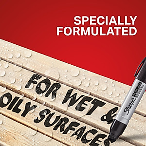 Sharpie Magnum Permanent Markers, Chisel Tip, Black, (Pack of 12)