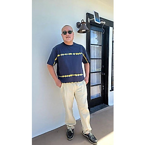 BINGHUODAO Mens Casual Linen Pants Loose Fit Elastic Drawstring Waist Summer Yoga Beach Trousers(Beige,38)