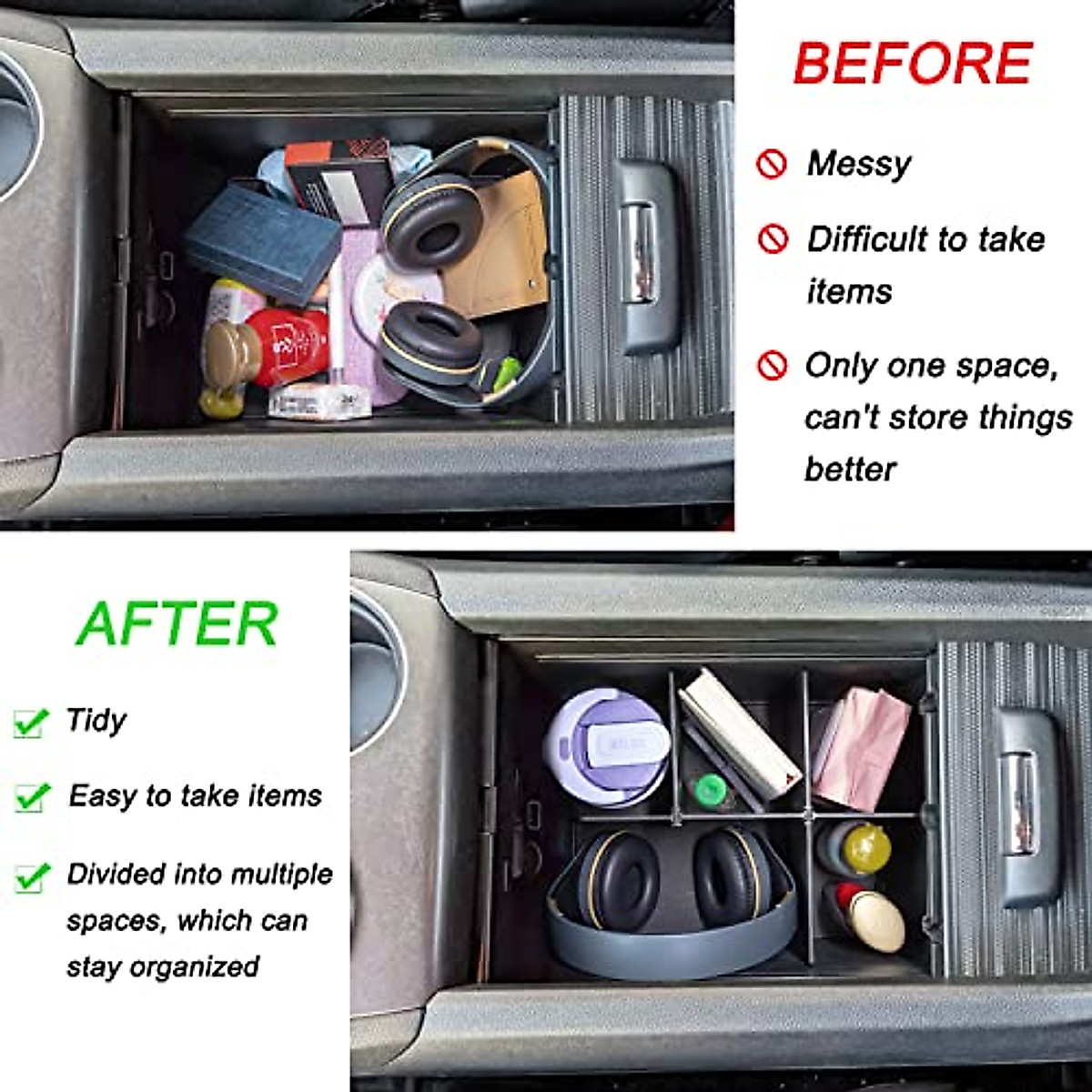 PIMCAR Compatible with Honda Pilot 2016-2022 / Honda Ridgeline 2017-2023 / Honda Passport 2019-2023 Center Console Organizer Insert Armrest Divider Accessories