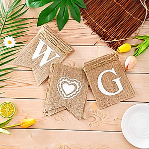 3 Pieces Welcome Baby Banner Gift Burlap Banner Baby Shower Banner Bunting Garland for Baby Shower Party Ornament Favors(Khaki)