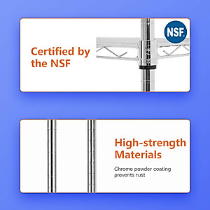 FDW 14" D×36" W×54" H Commercial Wire Shelving Unit Metal Shelf with 4 Tier Adjustable Layer Rack Strong Steel for Restaurant Garage Pantry Kitchen Garage，Chrome