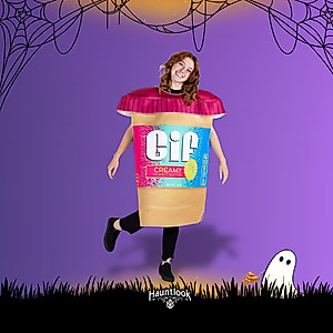 Gif Peanut Butter Jar Halloween Costume - Fun Witty Food Outfit Adult Unisex