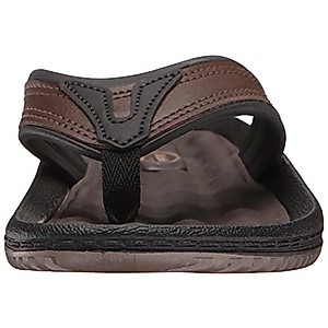 Dr. Scholl's Shoes Men's Donnar Flip Flop, Brown/Black, 11 M US