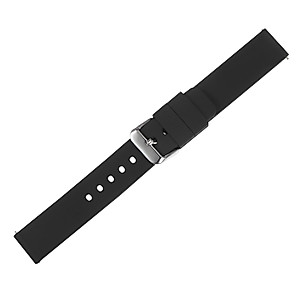 HARFINGTON Silicone Watch Band 12mm Width Quick Release Soft Rubber Replacement Watch Strap with Stainless Steel Buckle for Men Women, Black