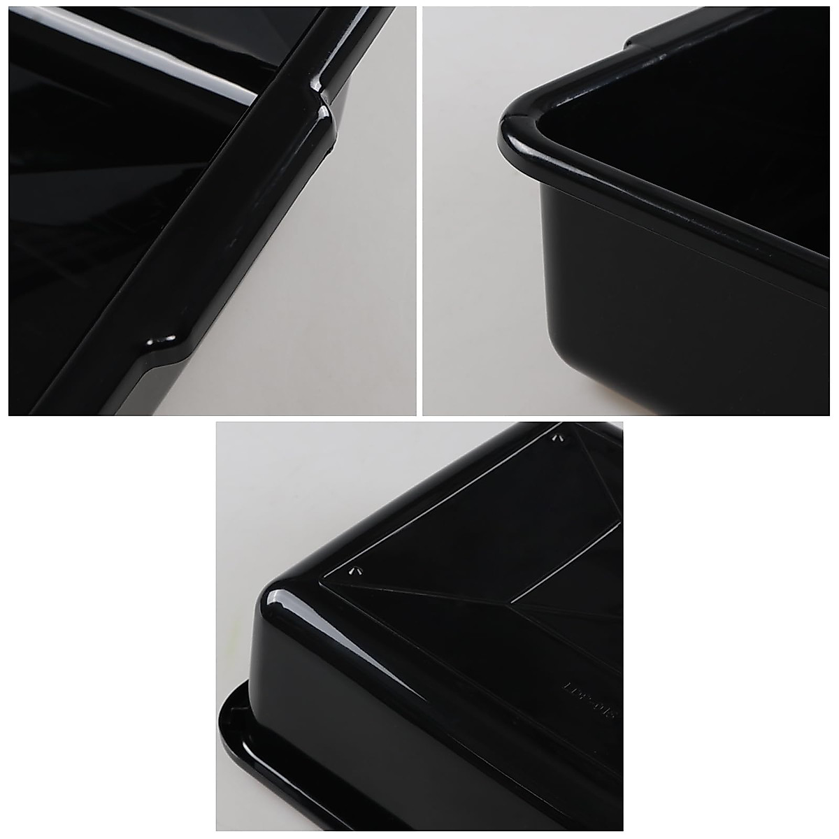 Bringer 12-Pack Commercial Bus Tubs, 13 L Plastic Bus Box, Black