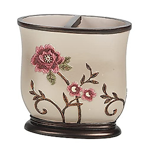 Popular Bath 4pc Larrisa Floral Bathroom Accessories Sets Modern Classic Flower Soap Dispenser, Tumbler, Tooth Brush Holder and Soap Dish Holder Luxury Decor Unique Design Stylish Bathroom Sets