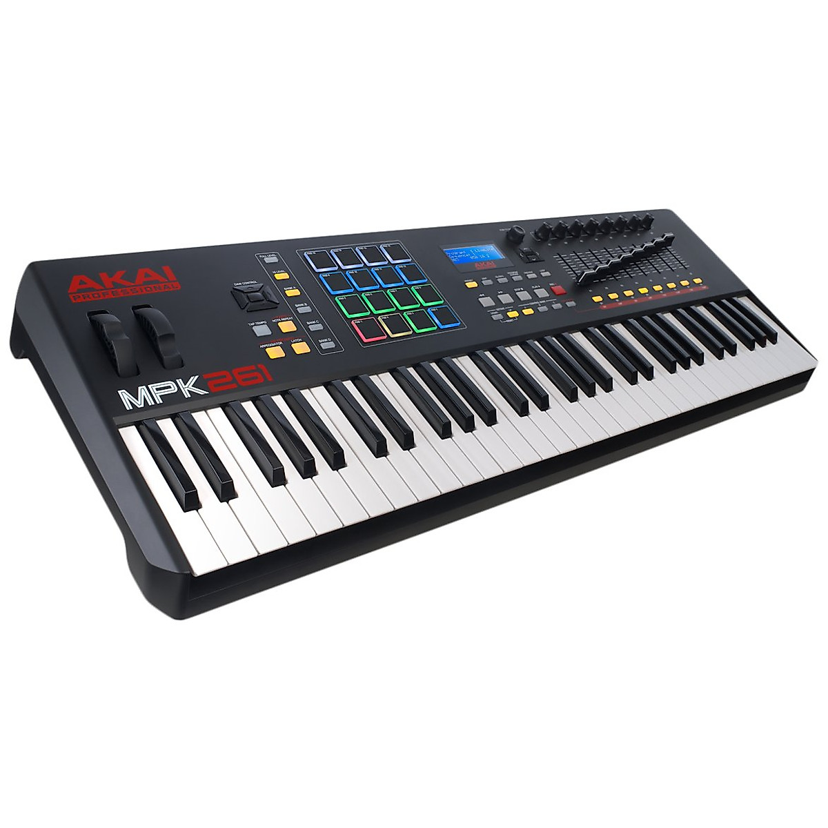 AKAI Professional MPK261 USB MIDI Keyboard Controller with 61 Semi Weighted Keys, Assignable MPC Controls, 16 Pads and Q-Links, Plug and Play | RockJam Xfinity Heavy-Duty, Double-X, Pre-Assembled, Infinitely Adjustable Piano Keyboard Stand with Locking St