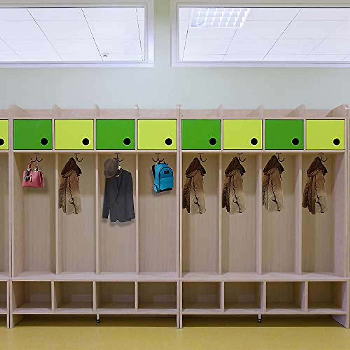 Picowe 6 Pcs Double Prong Ceiling Hook - Under Shelf Coat Hooks Bathroom Towel Bedroom Robe Hook for Hanging Baseball Cap, Coat, Clothes and Jewelry (Black)