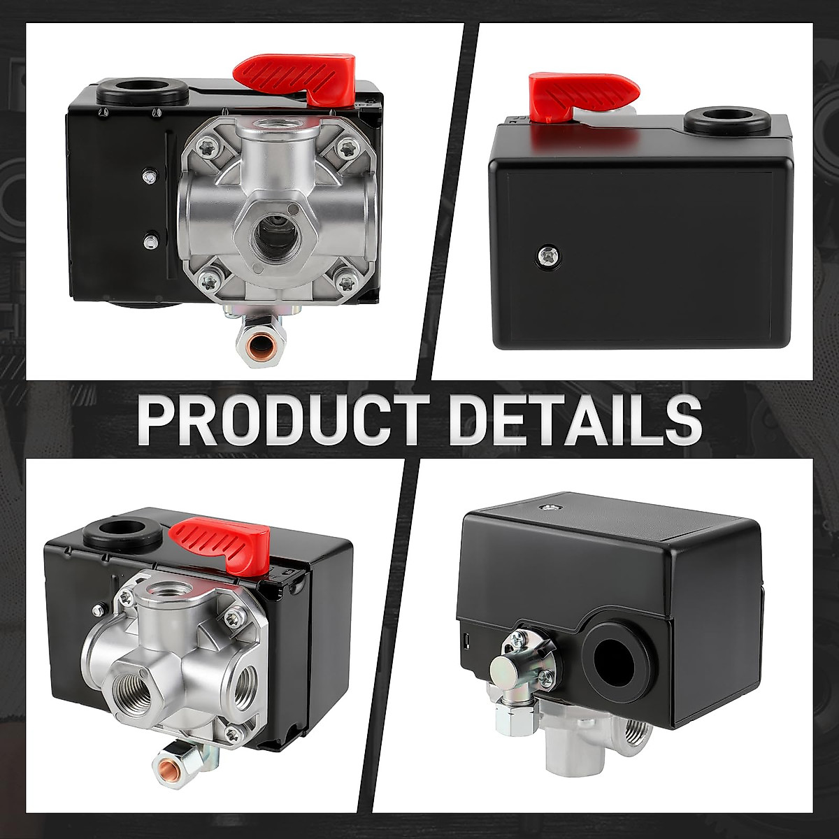 Carbbia Z-D26612 Pressure Switch Z- for Porter Cable 150/120 PSI D26612 4 Port 120 Volt