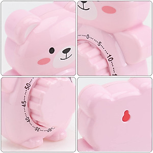 Cabilock 1pc Bear Timer Mechanical Timer Cooking Timer Countdown Timer No Battery Timer Learning Timer Frying Timer Cartoon Reminder Statue Kitchen Utensils Toddler Small Gift Abs