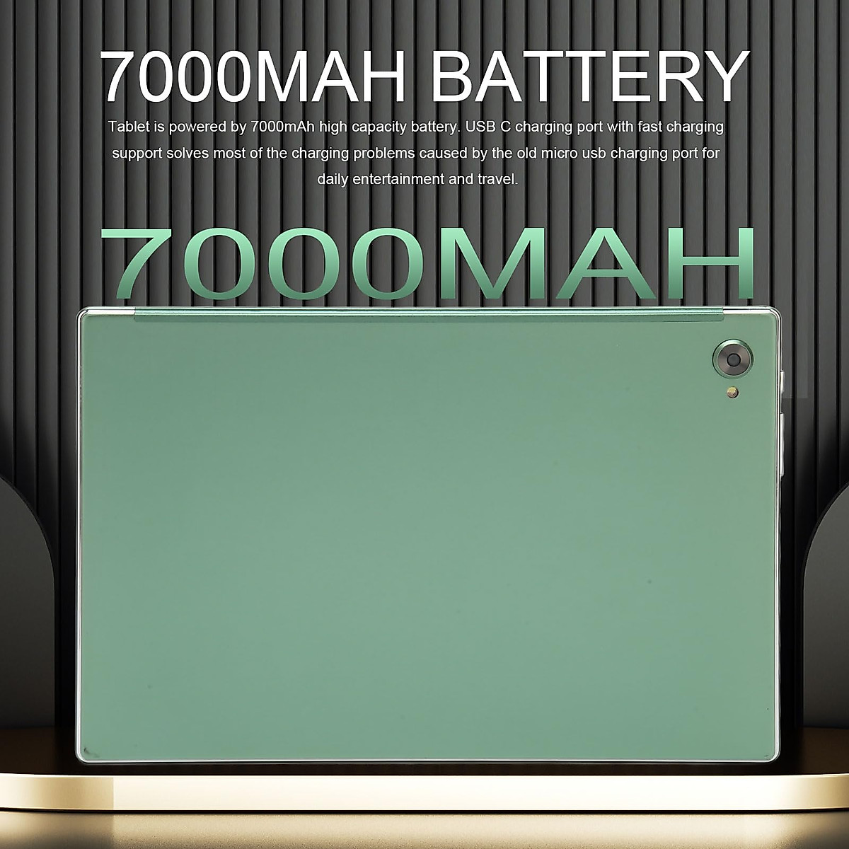 FOLOSAFENAR Tablet PC, 100‑240V 8GB 256GB 10.1 Inch 2 in 1 Tablet 5G WiFi Fast Charging Night Reading Mode for Entertainment for Android 12 (US Plug)