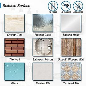 CHEMPFR Shower Caddy [6-Pack] Rustproof Stainless Steel Shower Shelf, Bathroom Organizer with Soap Holders, Toothbrush Holder, Hair Dryer Stand, Easy Installation for Home, Hotel, Dorm Use (Silver)