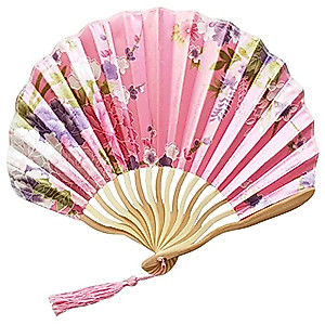 ONILA Folding Hand Fan Chinese Classic Folding Fan Hand Held Fan Bamboo Paper Folding Fan Party Wedding Decor Vintage Bamboo Folding Hand Fans Handheld Fans (Color : E)