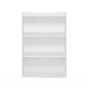 Furinno Pasir 3-Tier Open Shelf Bookcase, Plain White Luder Bookcase/Book/Storage, 5-Cube, White