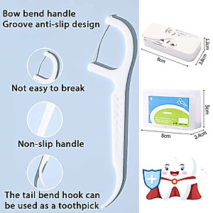 Portable Floss Dispenser Portable Dental Floss Picks Dispenser with 124 Pcs Dental Floss Automatic Floss Organizer Superfine Floss Picks for Teeth Cleaning Family Hotel Travel