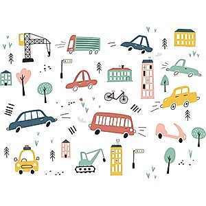 BuerHomie Vehicle Automobile Wall Decals for Boys Room, Cartoon Cars Stickers