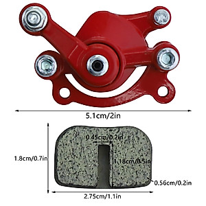 Adefol Rear Disc Brake Caliper with Replaced Pad for Predator 212 Moto MM-B80 80CC 2.5HP MM-B105 Motovox MBX10 MBX11 MBX12 Mini Dirt Bike Classic 47cc 49cc Pocket Bike Stand Up Goped Scooter