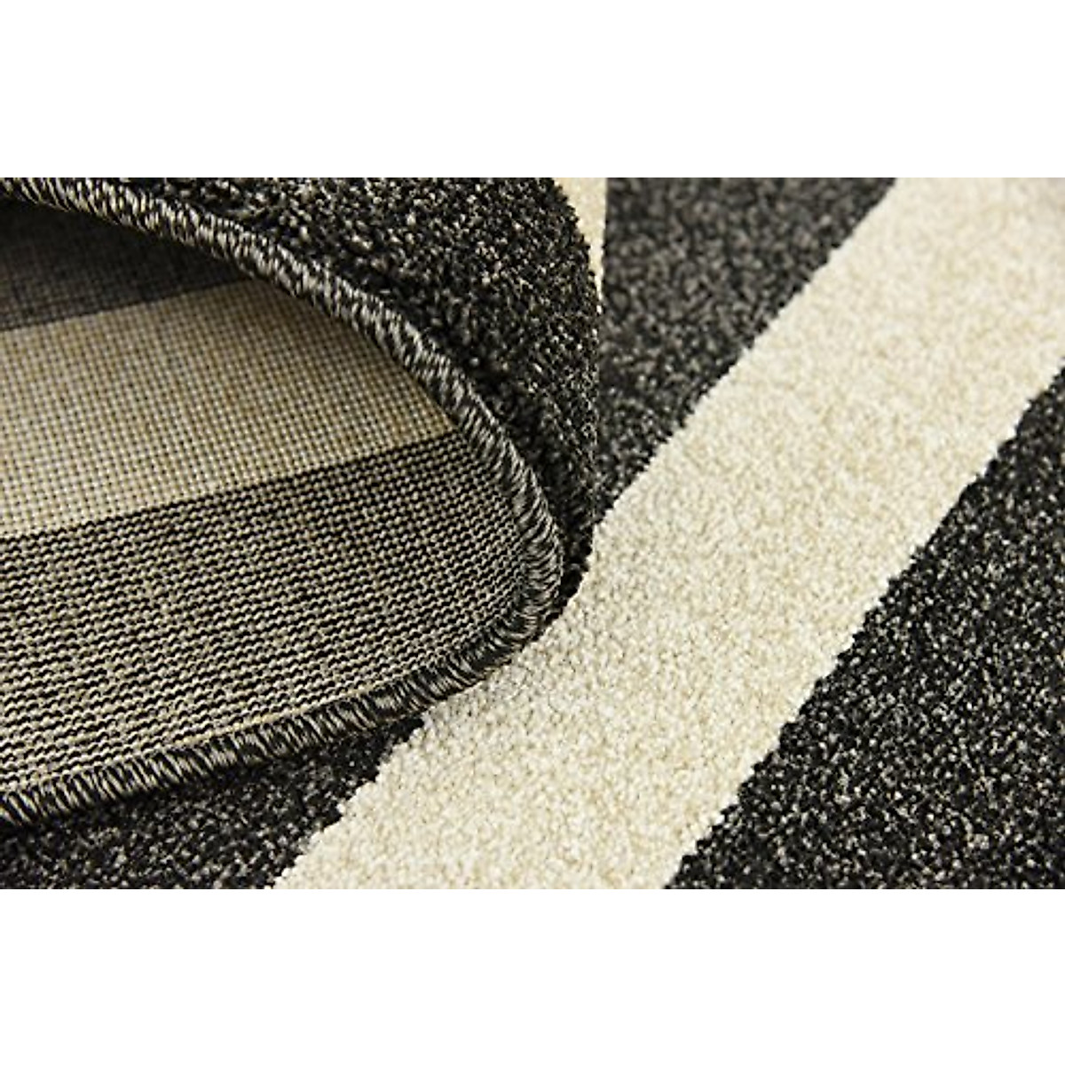 Unique Loom Athens Collection Classic Geometric Modern Border Design Area Rug, 7 ft x 10 ft, Black/Beige