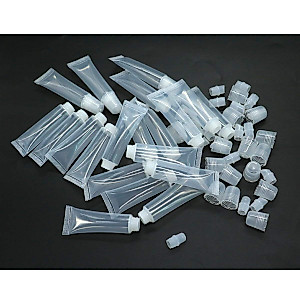 AKIRO 15 ml Empty Refillable Mini Clear Lip Gloss Balm Cosmetic Containers Makeup Accessories Soft Empty Tubes 20 Pcs