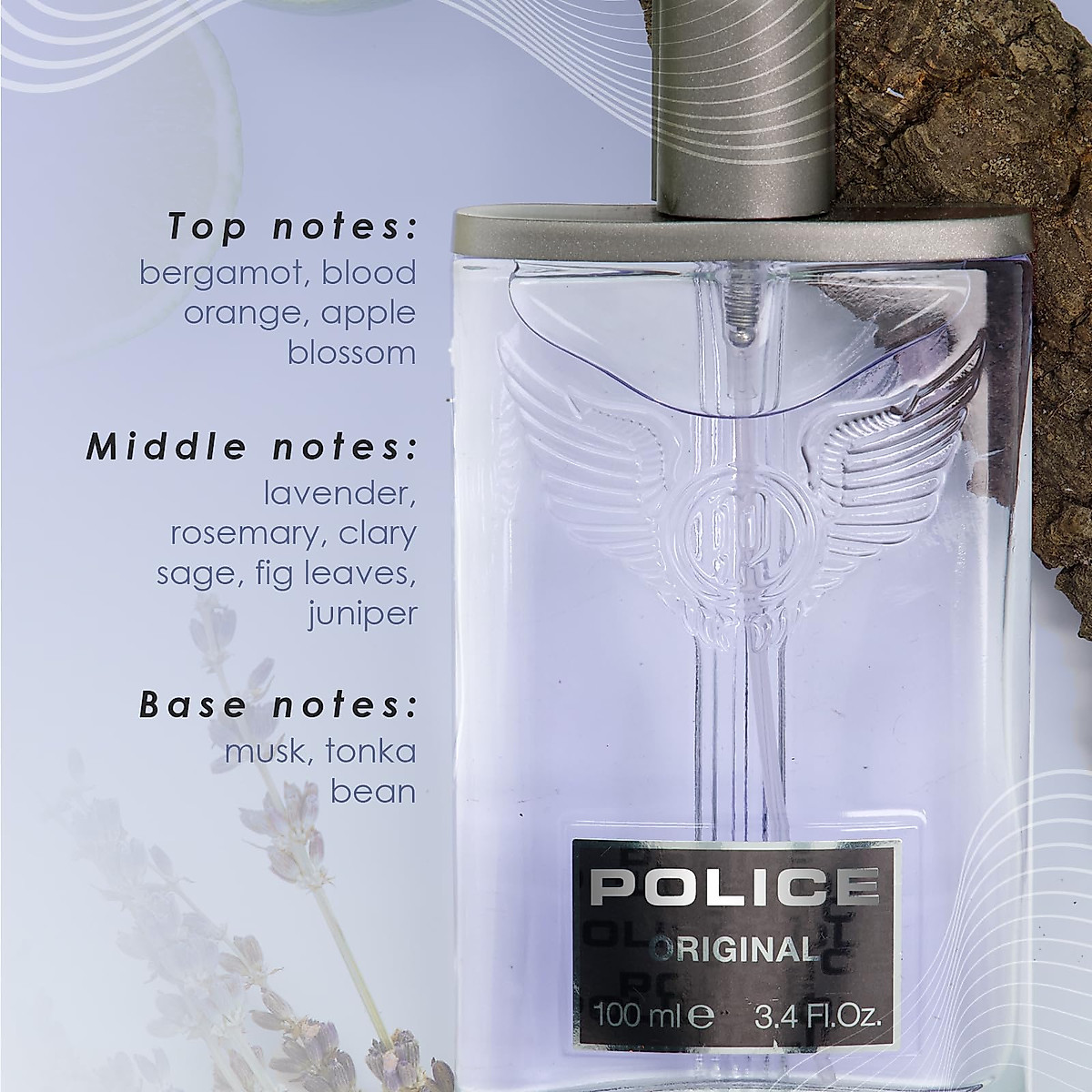 POLICE Original - Fragrance For Men - Fougere Scent - Opens With Notes Of Bergamot, Blood Orange And Apple Blossom - Lavender, Rosemary And Clary Sage Middle - Tonka Bean Base - 3.4 Oz EDT Spray