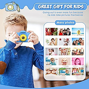 Desuccus Kids Camera Toddler Toys Christmas Birthday Gifts for Boys and Girls Kids Toys 3-9 Year Old HD Video Digital Video Camera for Toddler 5 Puzzle Games with 32GB SD Card (Blue)