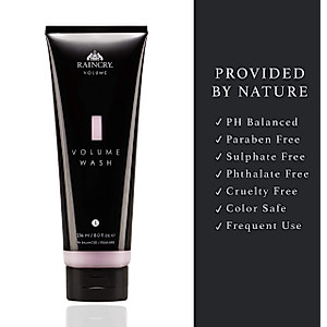 RAINCRY Volume Shampoo & Conditioner Bundle Set - 236mL - For Fine to Normal Hair - Free From Parabens, Sulfates, and Phthalates - Natural, Professional Hair Product