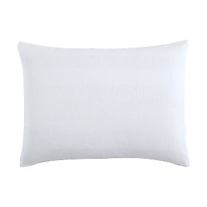 Vera Wang - Queen Duvet Cover Set, Luxury Cotton Bedding with Matching Shams, All Season Home Decor (Waffle Stripe White, Queen)