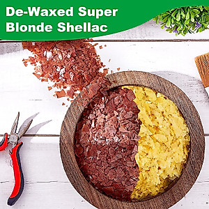 Timgle 35 oz Shellac Flakes Finish Shellac for Home Wood Craft Decoration Household Painting Supplies, Light Yellow and Dark Purple