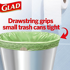 Glad Small Kitchen Drawstring Trash Bags – 4 Gallon Green Trash Bag Febreze , Sweet Citron & Lime, 80 Count (Package May Vary)