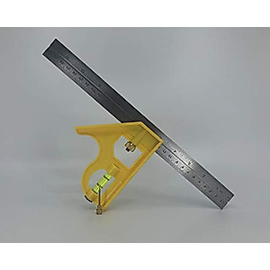 Swanson Tool Co TC131 12 inch Combo Square with Stainless Steel Rule, Inches/Metric Marks, Brass Bolt and Composite Body
