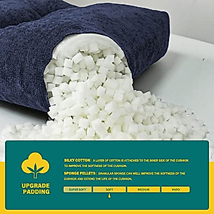 mudilun Bench Cushion,Indoor Anti-Slip Patio Seat Cushion, Kitchen Furniture Chair Cushions for Floating Windows, Rocking Chairs, Dining (36x14x4, 【Chenille】 Blue)