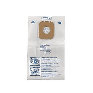 Hoover Type K Replacement Spirit Canister 3 Pack, Style Vacuum Cleaner Bag, White