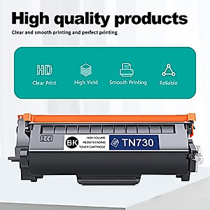 1 Pack NUCA TN-730 TN730 TN 730 Black Toner Cartridge Compatible Replacement for Brother DCP-L2550DW MFC-L2710DW MFC-L2750DW MFC-L2750DWXL Printer (Page Yield Up to 1,700 Pages)